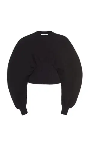Bottega Veneta Ribbed-trim Wool Knit Sweater - Black