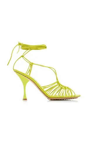 Bottega Veneta Dot Lace-up Leather Sandals - Green