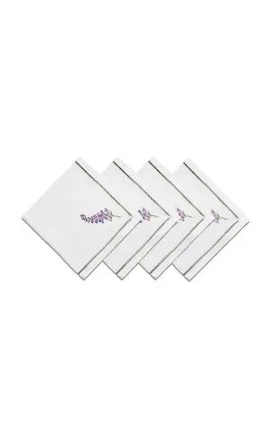 Tiffany & Co. Set-of-four Wisteria Embroidered-linen Napkins - Multi