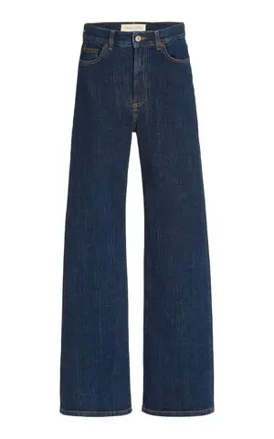 JEANERICA Pyramid Stretch High-rise Flared-leg Jeans - Blue