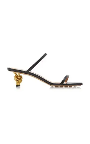Bottega Veneta Knot Leather Sandals - Black