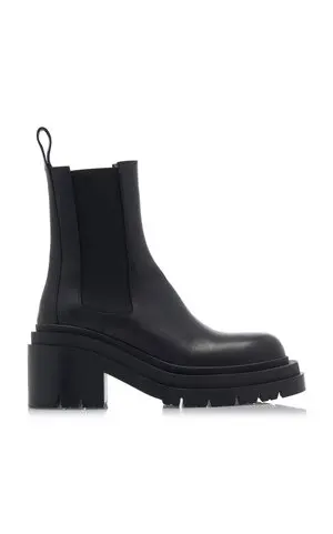 Bottega Veneta The Lug Leather Ankle Boots - Black