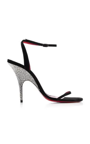 CHRISTIAN LOUBOUTIN Arch Queen Embellished Suede Sandals - Black