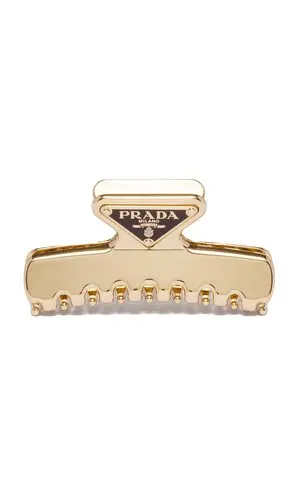Prada Metal Hair Clip - Gold
