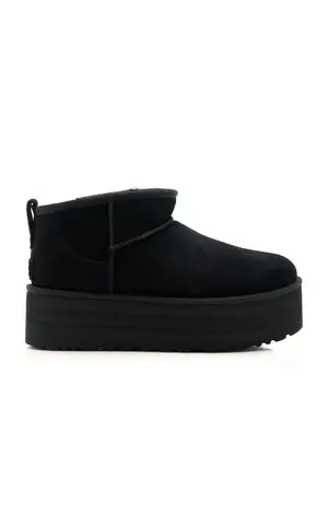 UGG Classic Ultra Mini Sheepskin Platform Boots - Black