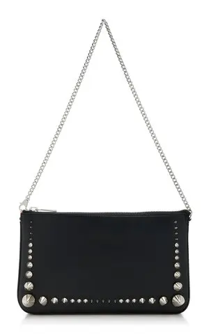 CHRISTIAN LOUBOUTIN Loubila Leather Clutch With Studs - Black