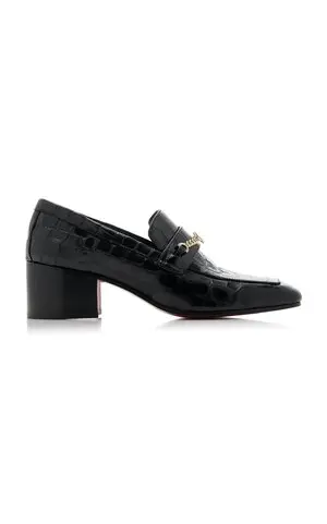 CHRISTIAN LOUBOUTIN Mj Moc 50mm Croc-embossed Leather Loafers