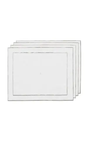 Tiffany & Co. Set-of-four Embroidered Linen Placemats - Silver