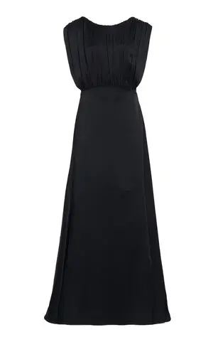 JIL SANDER Ruched Satin Maxi Dress