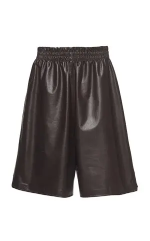 Bottega Veneta Long Leather Boxer Shorts - Brown