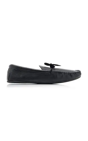 THE ROW Lucca Leather Moccasins - Black