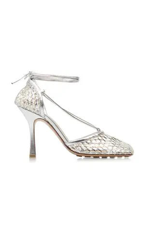 Bottega Veneta Stretch High Heel Sandals - Silver