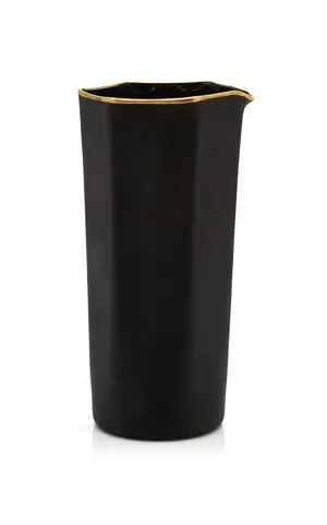 MODA DOMUS Gold-tipped Matte Glass Carafe - Black