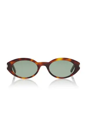 Saint Laurent Round Frame Tortoiseshell Sunglasses - Brown