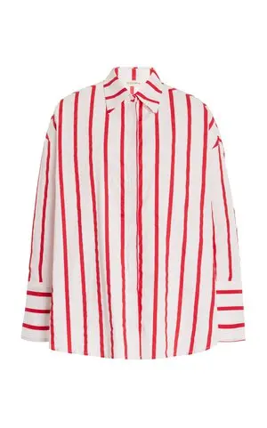 ELCE Striped Cotton Poplin Oversized Shirt - Stripe