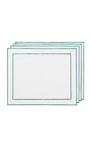 Tiffany & Co. Set-of-four Embroidered Linen Placemats - Blue