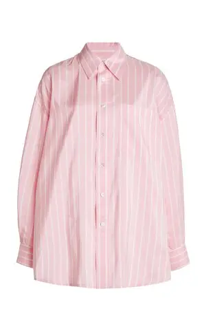 Bottega Veneta Striped Silk Boyfriend Shirt