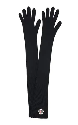 Moncler Knitted Wool Gloves - Black