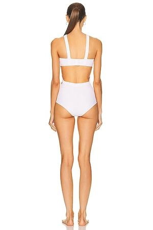 Alaïa White One Piece Swimsuit With Cut-out Detail