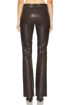L'Agence Ruth Flare Coated Trousers - Espresso Coated