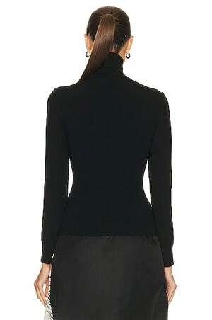 Alaïa Long-sleeve Turtleneck With Front Zipper