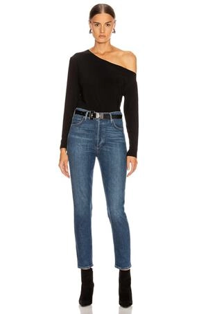 Norma Kamali Long Sleeve Drop Shoulder Top