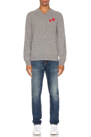 Play Comme Des Garcon Multi Heart Pullover Sweater