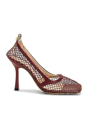 Bottega Veneta Stretch Lace Up Sandal - Cherry