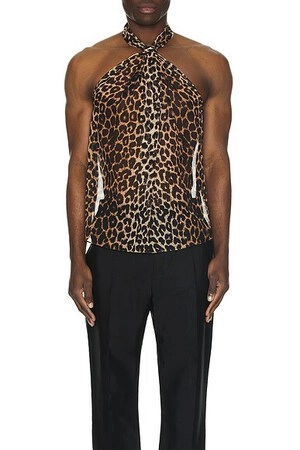 Saint Laurent Print Marcel Cravate Top