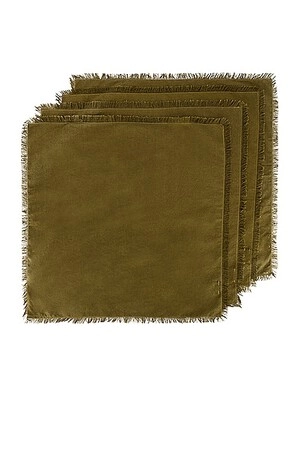 HAWKINS NEW YORK Essential Set Of 4 Dinner Napkins - Olive