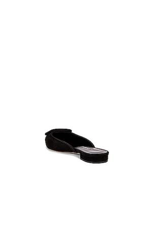 Manolo Blahnik Maysale Suede Flat - Black