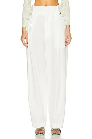 Bottega Veneta Pleated Wide Leg Trousers - Chalk