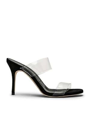Manolo Blahnik Pvc Scolto 90 Sandal - Black