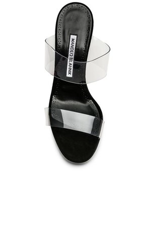 Manolo Blahnik Pvc Scolto 90 Sandal - Black
