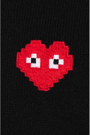 Play Comme Des Garcon Pixelized Heart Logo Cardigan