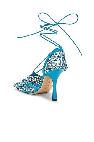 Bottega Veneta Stretch Lace Up Sandal - Pool