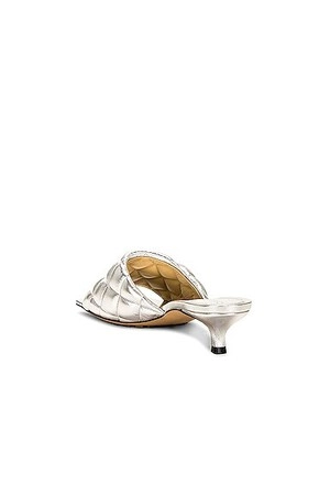 Bottega Veneta Padded Mule Sandal In Metallic