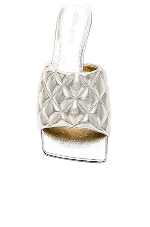 Bottega Veneta Padded Mule Sandal In Metallic