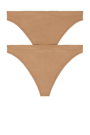Wolford Individual Thong 2 Pack - Macchiato