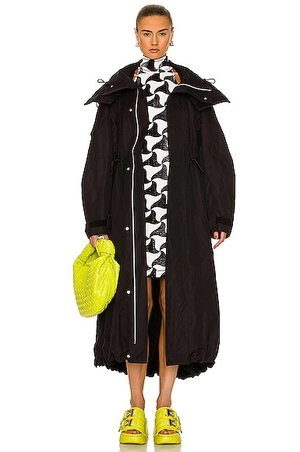 Bottega Veneta Cotton Metal Twill Parka - Black