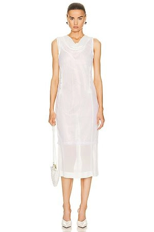 Bottega Veneta Double Layer Organza Dress - Chalk
