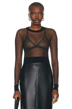 Alaïa Sheer Jumper Sweater - Noir