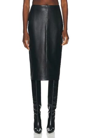 Alaïa Leather Pencil Skirt - Noir