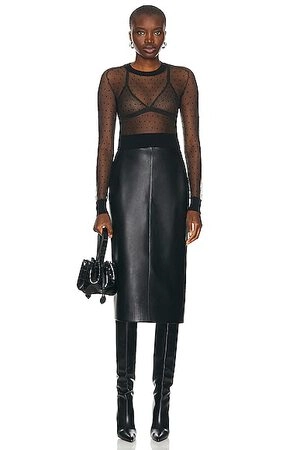 Alaïa Leather Pencil Skirt