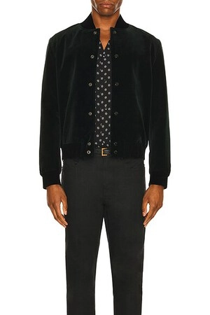 Saint Laurent Signature Logo College Jacket