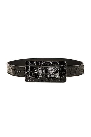 Saint Laurent Saint Laurent Embossed Leather Belt Nero