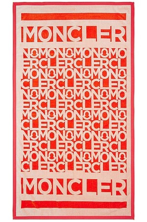 Moncler Logo Print Towel - Orange
