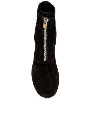 Guidi Stag Suede Zipper Boots - Black
