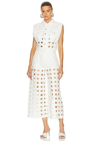 Alaïa Low Waist Cutout Denim Trousers