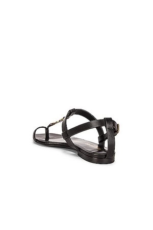 Saint Laurent Cassandra Flat Sandals - Nero